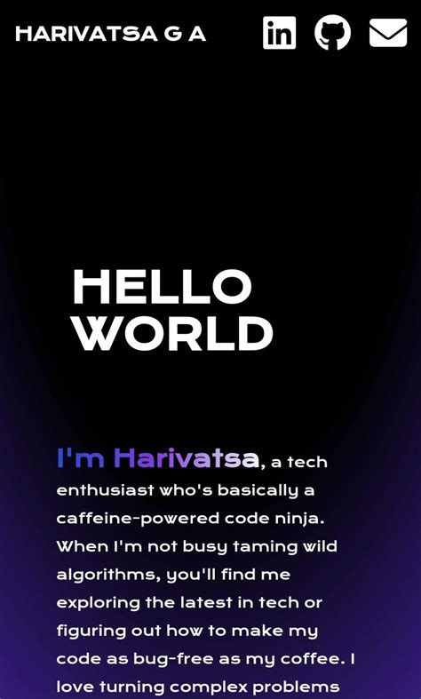 Harivatsa Anandan On Linkedin Portfolio Webdevelopment Projects Career React