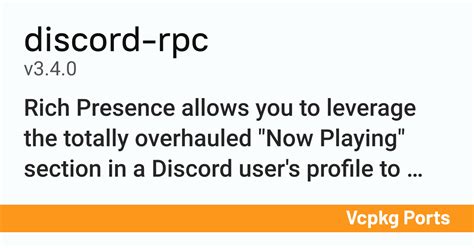 Discord Rpc V Vcpkg Ports