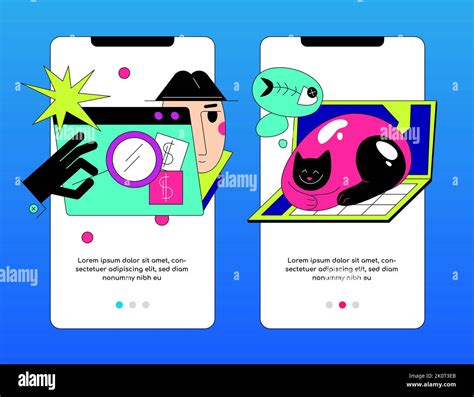 Online Security And Remote Access Colorful Flat Design Style Banners