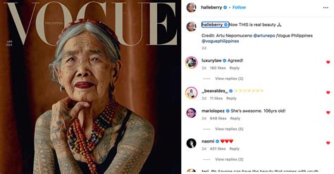 Halle Berry Naomi Campbell Praise 106 Year Old Apo Whang Ods Magazine Cover • Lfe • The