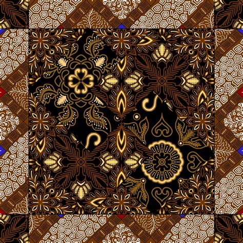 Premium Vector Patchwork Pattern With Batik Geometric And Handmade