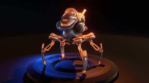 Spider Robot 2 Blender 3d Hard Surface Modeling Superhive Formerly Blender Market