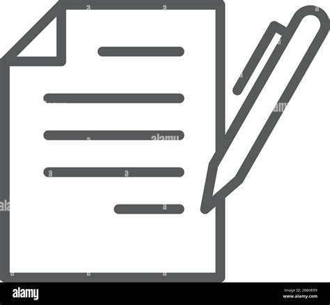 Contract Signing Document And Pencil Or Pen Vector Icon Concept