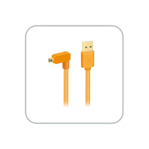 Tethered Orange Data Cable Usb To Usb Mini Pin M M