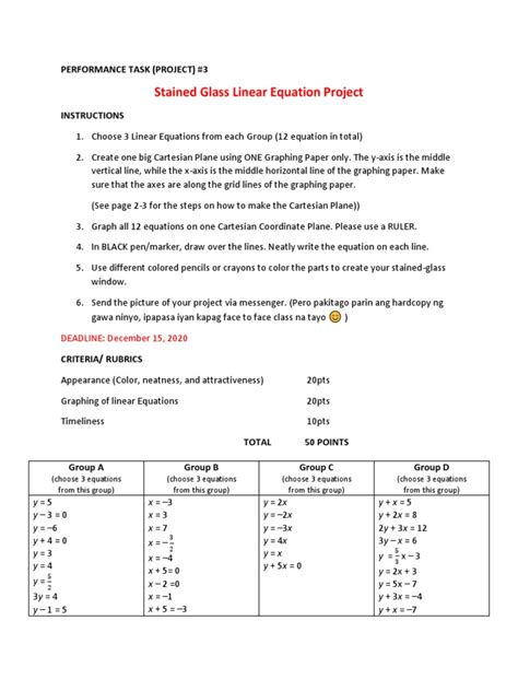 Performance Task Pdf Cartesian Coordinate System Discrete Mathematics