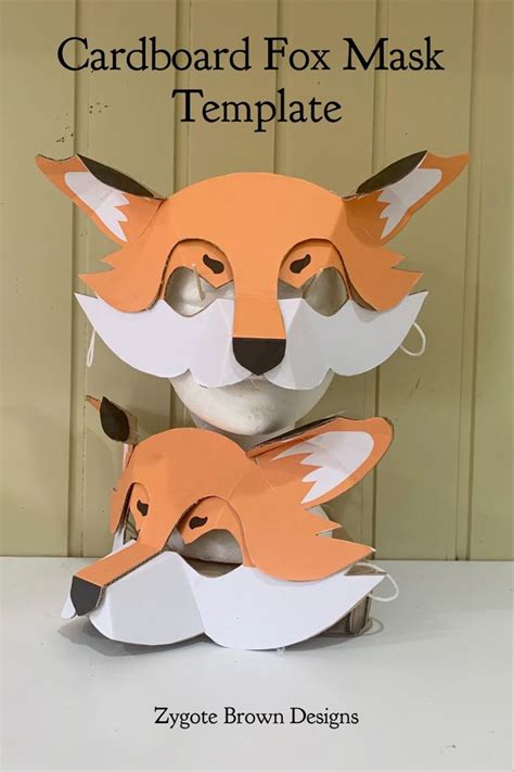 Diy Cardboard Fox Mask Fox Costume Diy Fox Crafts Fox Costume