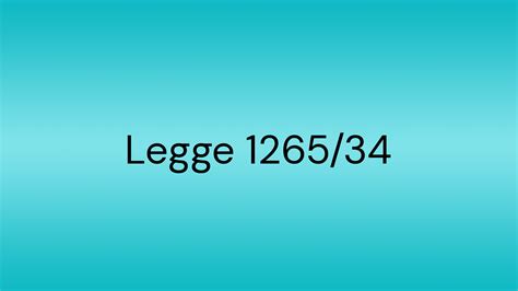 Legge 126534 Norme Igienico Sanitarie Testo Unico Delle Leggi Sanitarie