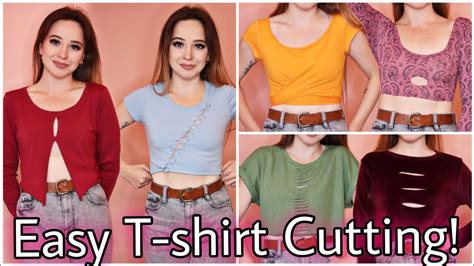 Diy Crop Tops Easy No Sew T Shirt Cutting Tutorials Youtube