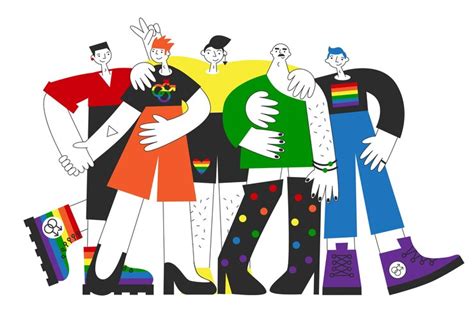 Premium Vector Group Of Homosexual Gay Male People Standing With
