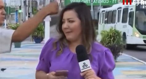 Vídeo Repórter da Globo leva soco durante entrada ao vivo em