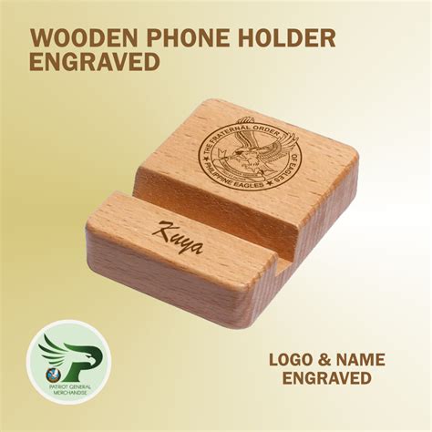 Customized Personalized Wooden Phone Stand With Laser Engraved Shopee Philippines