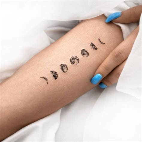 Moon Phase Finger Tattoos