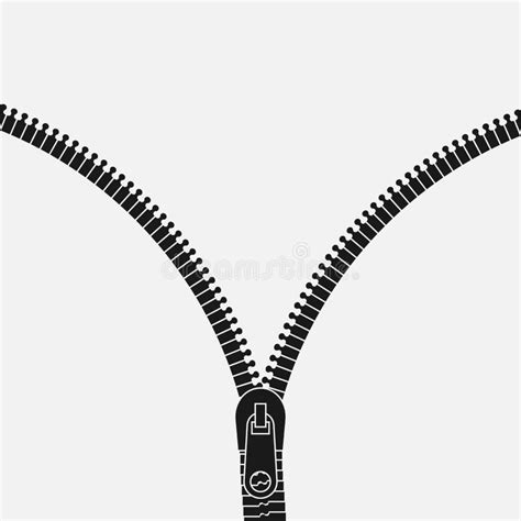 Zipper Vector Illustration Isolated On Black Background Stock