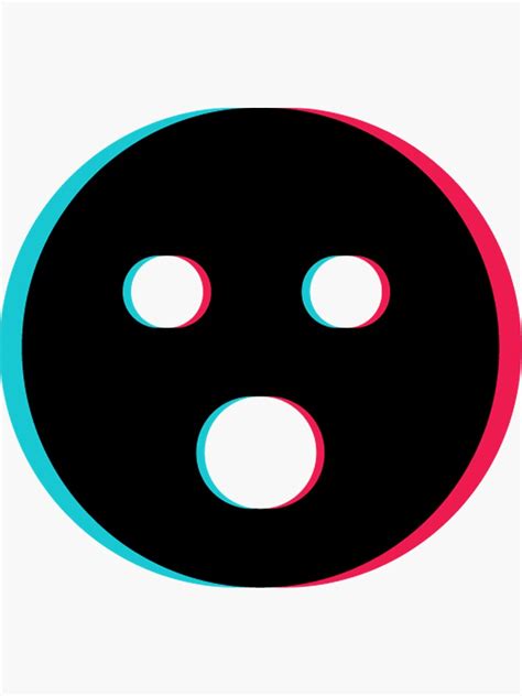 Tiktok O Oh Emoji Smiley Black Tiktok Tik Tok Sticker For Sale By
