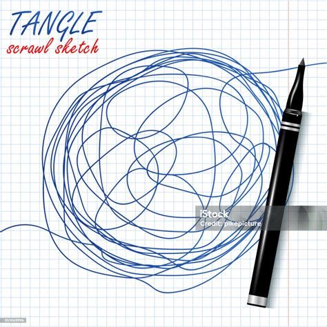 복잡 하 게 얽힌 갈 겨 쓰다 스케치 벡터입니다 원 그리기 추상 낙서 모양입니다 추상적인은 유 일러스트 레이 션 개념에 대한 스톡 벡터 아트 및 기타 이미지 Istock