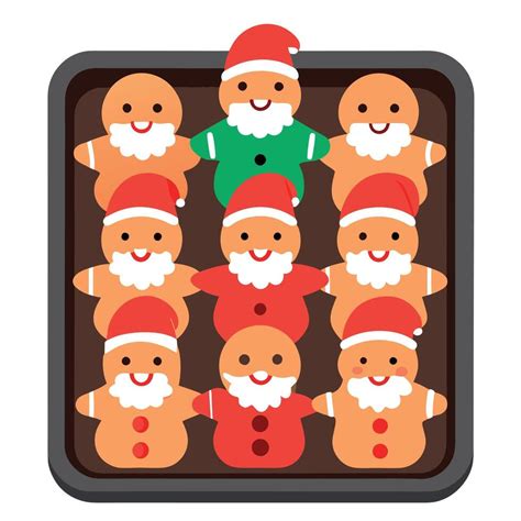 Top View Of Many Gingerbread Santa Claus Christmas Cookies Baking
