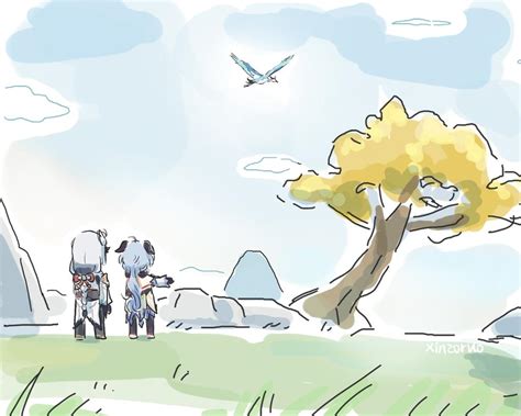 Ganyu Shenhe And Cloud Retainer Genshin Impact Drawn By Xinzoruo Danbooru
