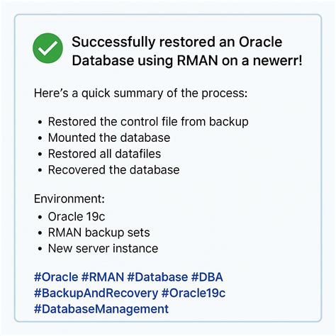 Oracle Rman Database Dba Backupandrecovery Oracle19c