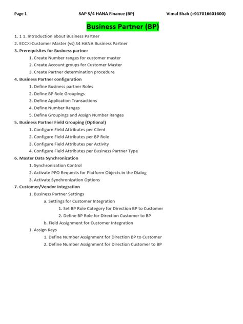 Business Partner Fi Sap S4 Hana Pdf Balance Sheet Computing