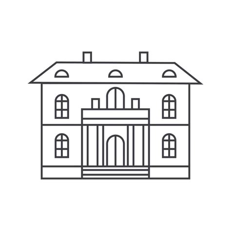Vector Government Building Line Illustration ⬇ Vector Image By © Vectorspoint Vector Stock