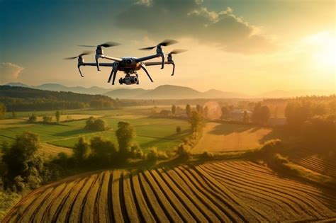 Premium Photo Drone Monitoring Crops And Smart Agriculture In A Digital Farming