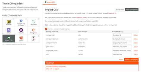 Importing Customer Data From Csv Moesif Docs