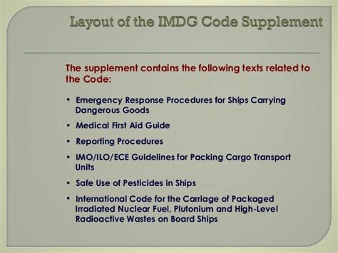 S An Introduction To The Imdg Code