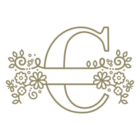 Floral Capital Letter C Stroke Png And Svg Design For T Shirts