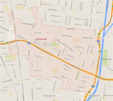 Lynwood California Map United States