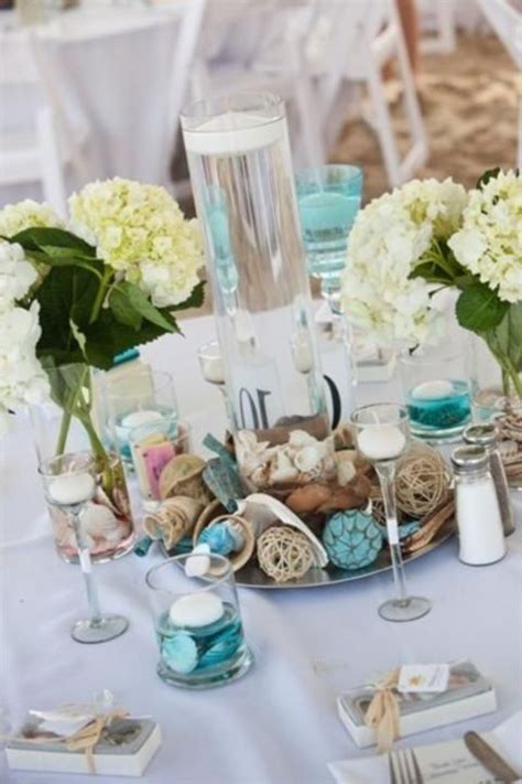 Centrales De La Boda Tema De La Playa Beach Wedding Reception