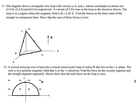 solved the diagram shows a triangular wire loop with