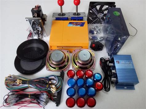 Arcade Parts Bundles Kit With 645 In 1 Box 4 Long Shaft Joystick Silver Illuminated Button