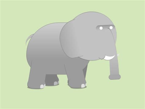 纯css3样式代码绘制大象行走动画特效 100素材网