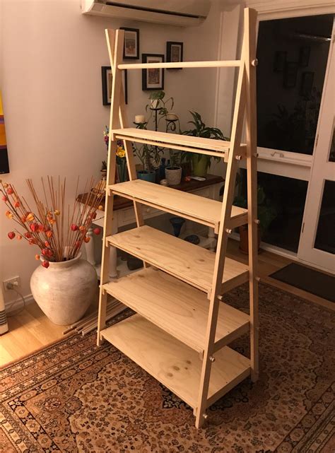 Portable Wooden Shelf Display Stand 90cm Wide Collapsible A Frame