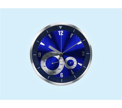 Horloge Murale Analogique Mesure De La Température Et De L humidité En Couleur Bleue Horloge