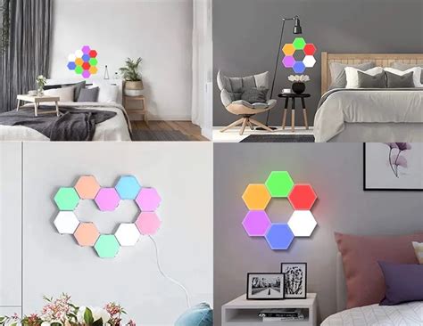 Hexagon LED Lys RGB Touch 6 Moduler Shopsy Dk Kun 450 Dkk