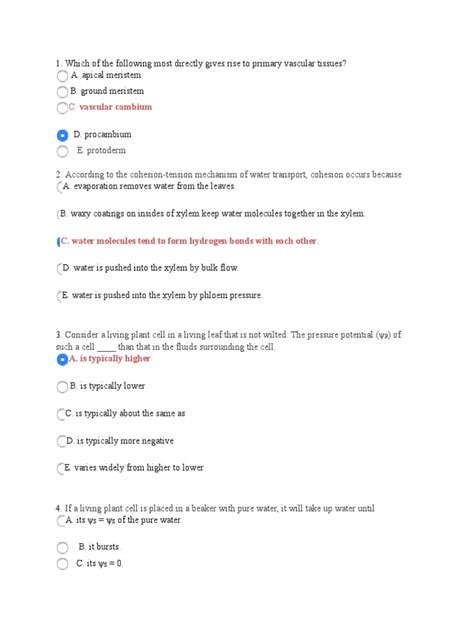 Bio 102 Quiz Questions Pdf Plant Hormone Auxin