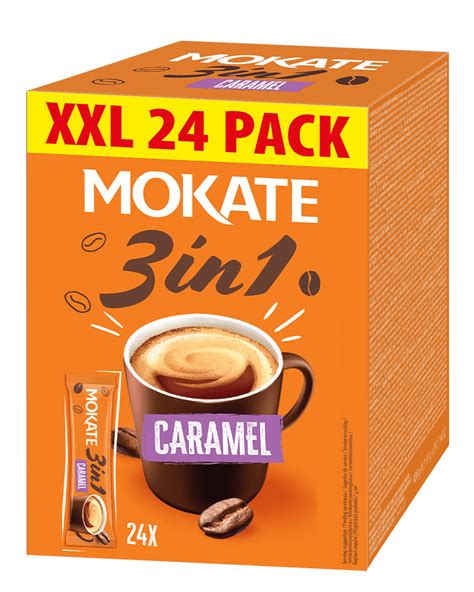 Mokate 3in1 Caramel Box Roasted Coffee 24x Sachets Mokate