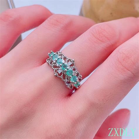 2022 새로운 천연 에메랄드 반지 여성 반지 925 실버 주얼리 데일리 웨어 좋은 선물 탄생석 Aliexpress
