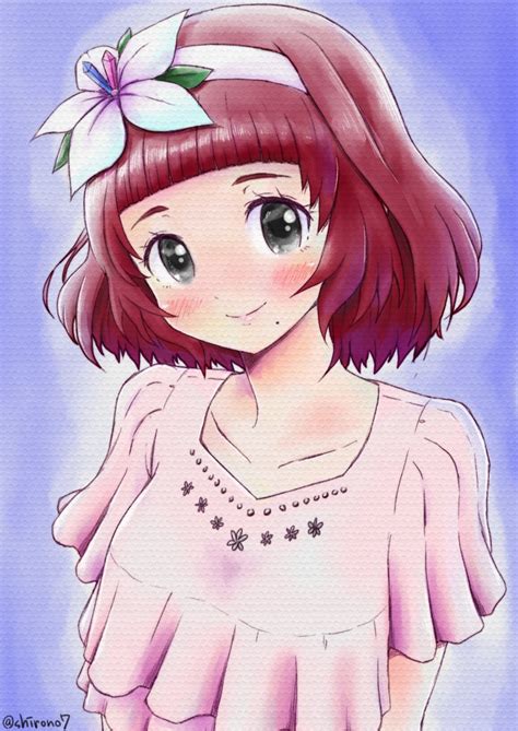 Safebooru 1girl Blue Background Blue Gemstone Blunt Bangs Blush Bob