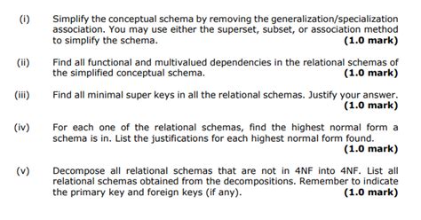Solved Task Marks Analysis Of Relational Schemas And Chegg
