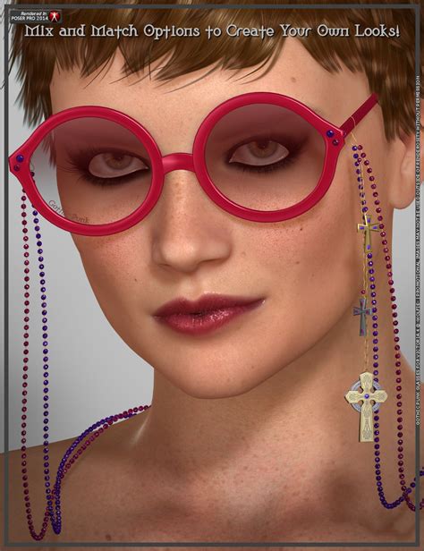 Gothic Punk Glasses V4 Poser Daz 3d