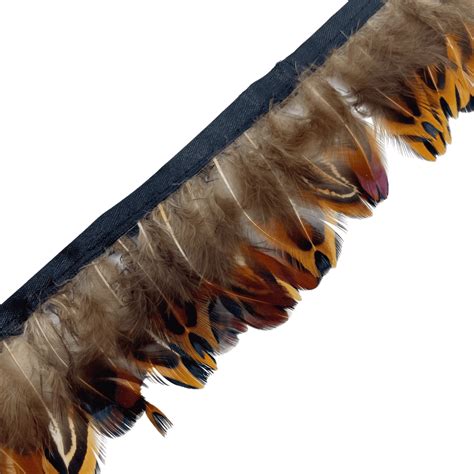 Pointed Ringneck Pheasant Feather Fringe Shine Trim