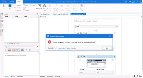 Method IsLoggedIn Not Found In Interface UiPath Service