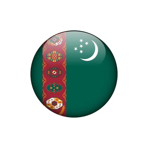 Premium Vector Turkmenistan Flag Circle Button Vector Template