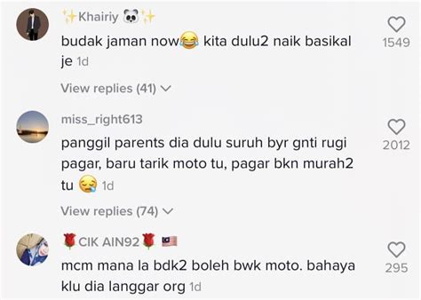 [video] Bawak Motor Tersodok Pagar Rumah Orang Budak Ini Panik Minta