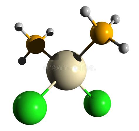 3d Image Of Cisplatin Skeletal Formula Stock Illustration
