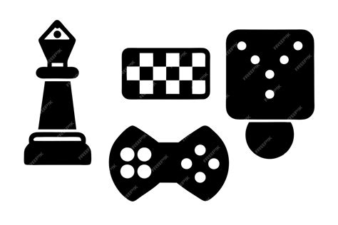 Game Controller Joystick Console Dice Chess Pi Black Silhouette Vector
