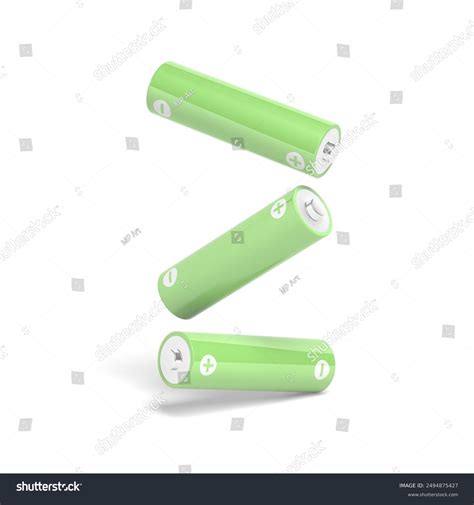 3 개의 Aa 배터리는 흰색 배경에 스톡 일러스트 2494875427 Shutterstock