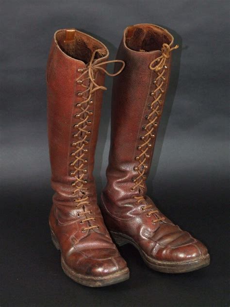 Ww1 British Officers High Lace Up Trench Boots Rfc Tank Corps Etc